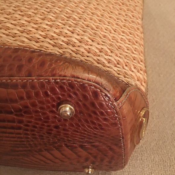 Brahmin | Bags | Rare Vintage Brahmin Straw Leather Shoulder Bag | Poshmark